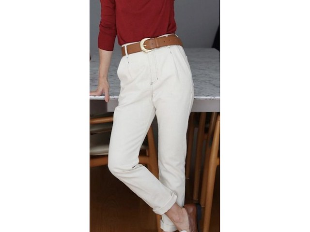 Vintage casual bele pantalone 42 Bigarraeu