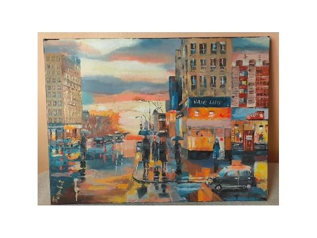 Kišni dan - Ulje na platnu