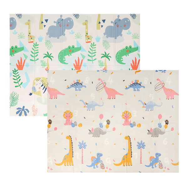 NouNou Sklopiva podloga za igru od XPE pene Dino&Safari 180x150cm NN0602