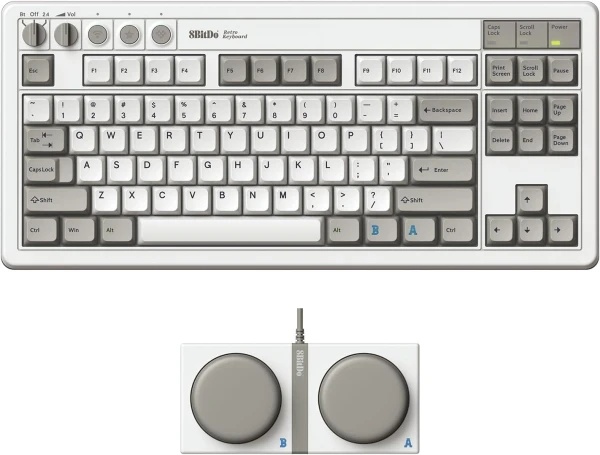 Bežična tastatura 8BitDo Retro 87/mehanička/white + Dual Super Buttons
