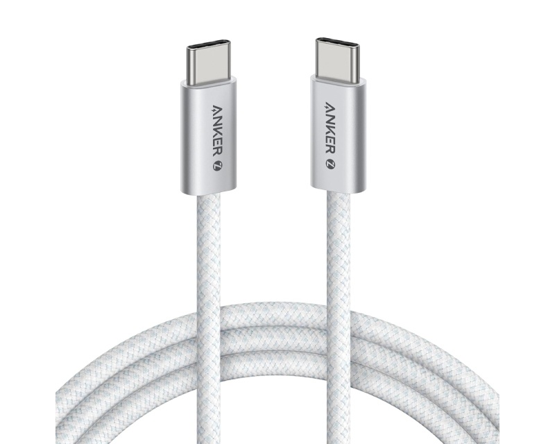 ANKER Zolo USB tip-C kabl M/M 1m, za Apple, super brzo punjenje 240W/480Mbps, pleteni, beli
