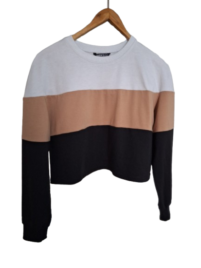 SHEIN krop duks S–moderan colorblock, perfektan