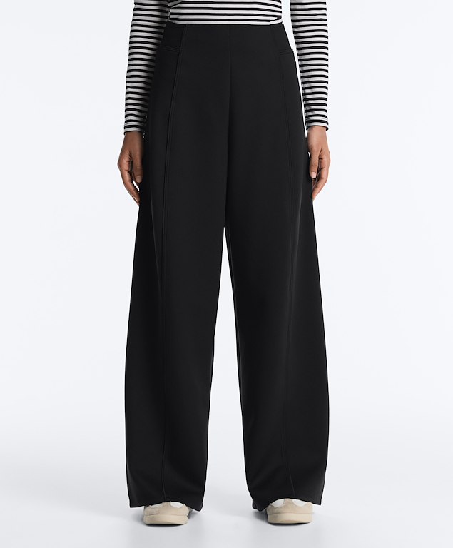 Široke pantalone high rise sa izgledom neoprena