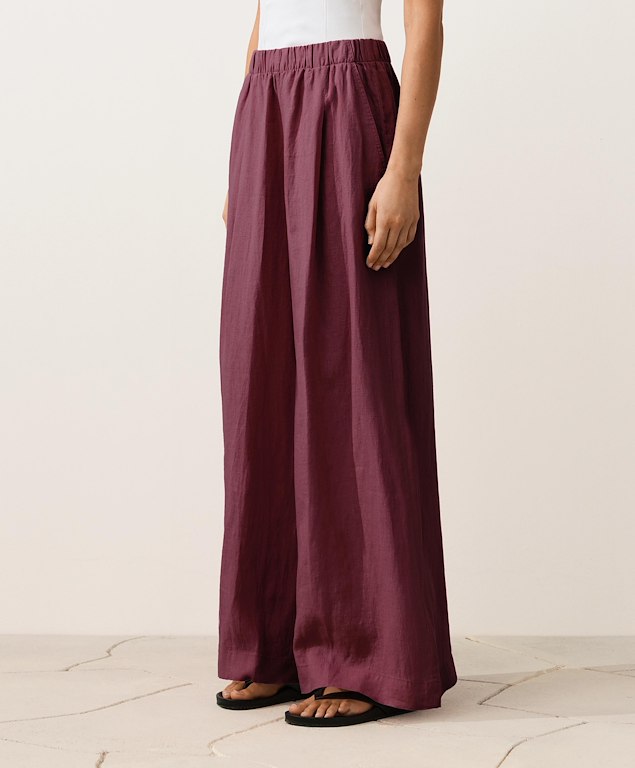 Duge pantalone wide leg od 100% lana