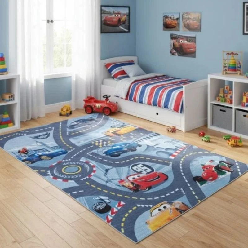 Dečiji tepih za dečake Auto trke 140x200 cm