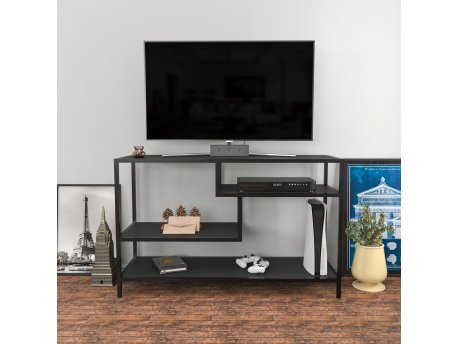 HANAH HOME TV polica Robbins - Black Anthracite