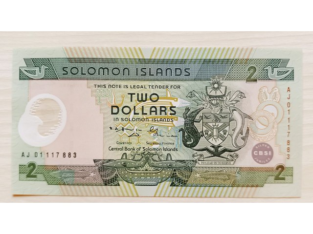 Solomonova ostrva 2 dollars, 2001 godina. Unc
