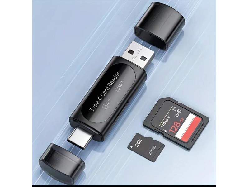 NOVO! 4u1 USB & Type-C Čitač Kartica za Telefon i PC