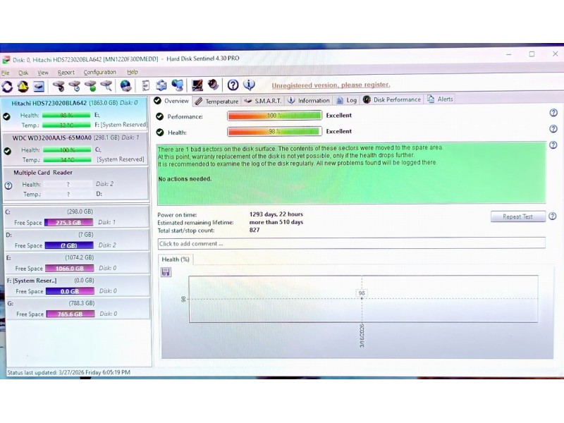 Hitachi 2TB HDS723020BLA642 SATA3 U300 7200rpm 64MB HDD