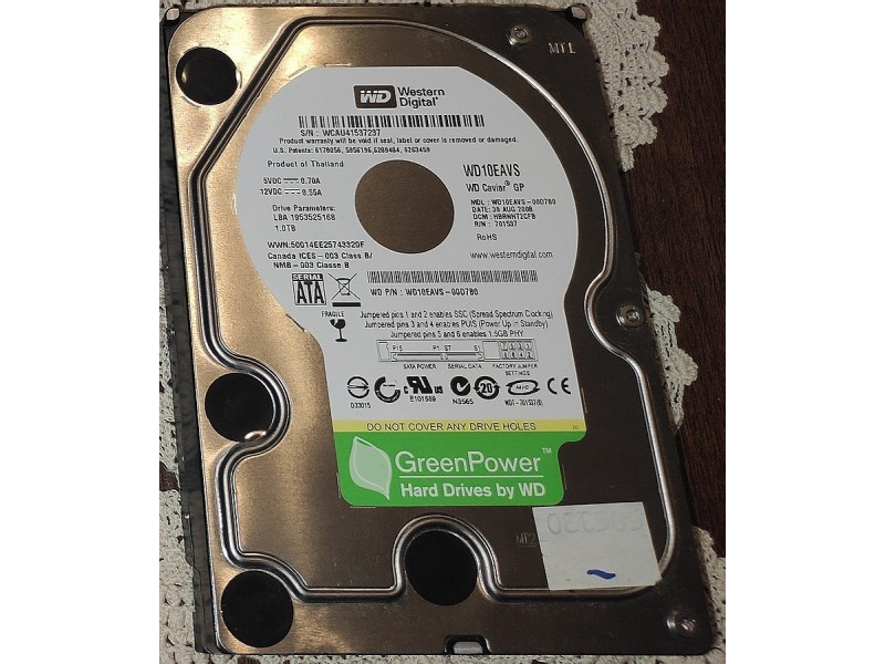 1TB Western Digital Caviar Green WD10EAVS 7200RPM 3.5"