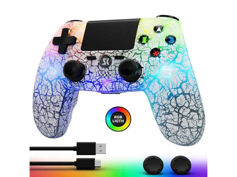 PS4-PC Bežični Kontroler RGB "Crack" Dizajn