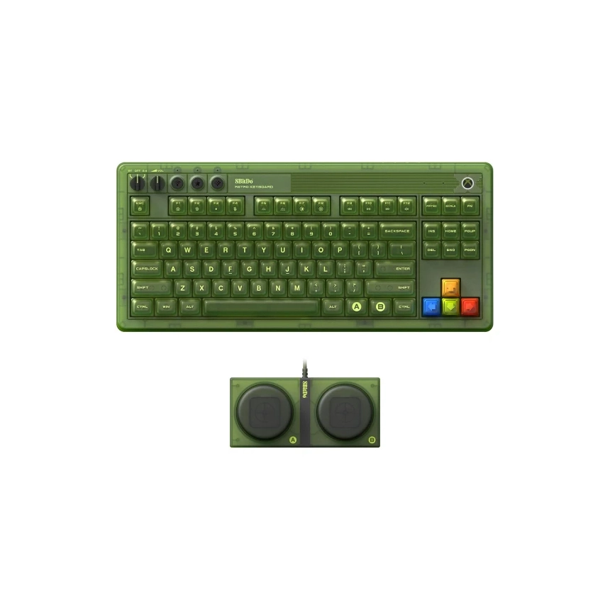 Bežična tastatura 8BitDo Retro 87/mehanička/RGB/XBOX Green + Dual Super Buttons