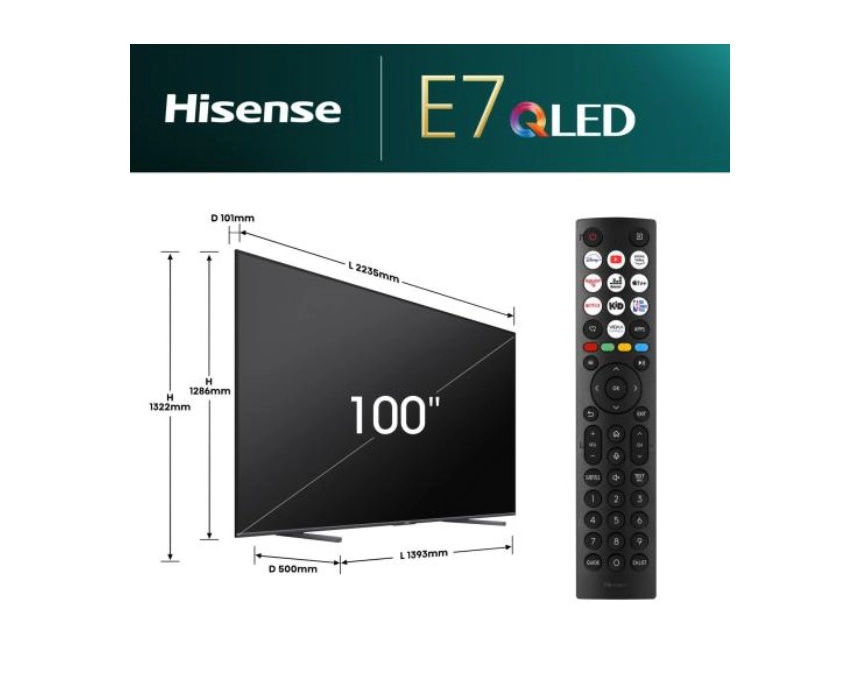 HISENSE 100 inča 100E7NQ QLED 4K UHD Smart TV