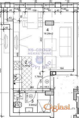 Garsonjera u izgradnji na Sajmu 26m2
