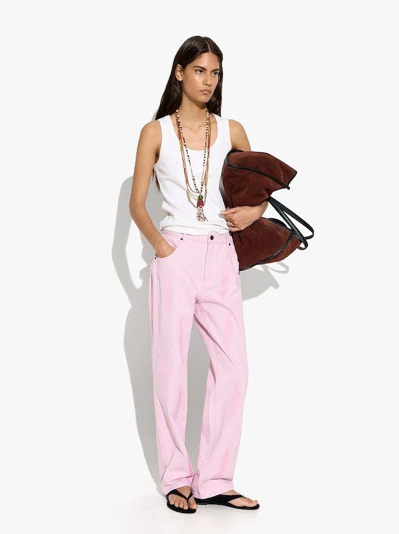 TROUSERS WITH EMBROIDERY 100% COTTON