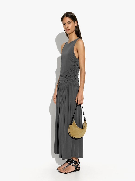 LONG DRESS AND PLAIN WITH RUCHING