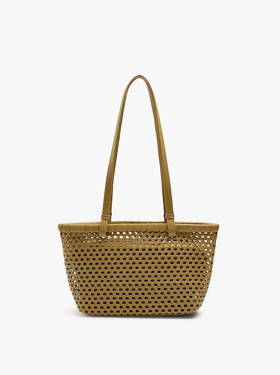 TOTE BAG WITH BRAIDED DETAIL AND REMOVABLE POUCH