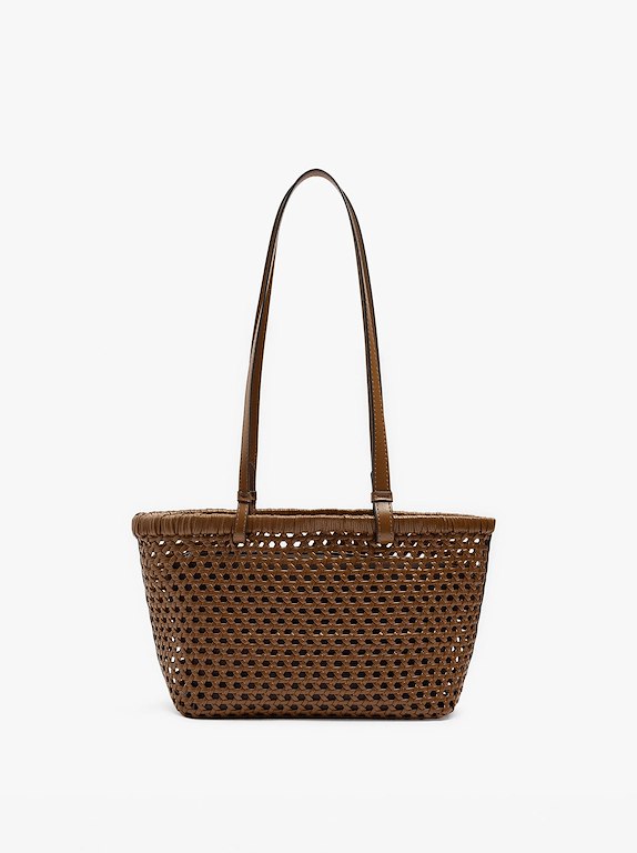 TOTE BAG WITH BRAIDED DETAIL AND REMOVABLE POUCH