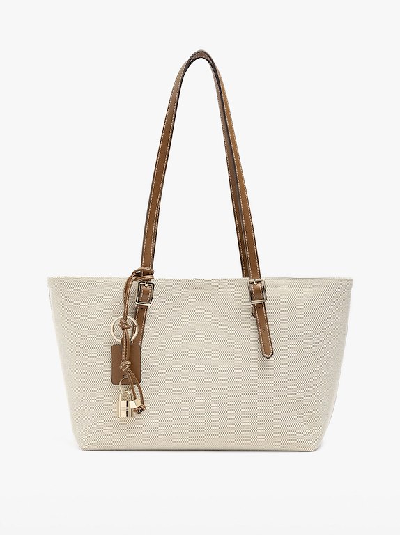 SHOPPER CANVAS BAG WITH REMOVABLE POUCH