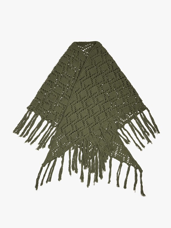 SHAWL WITH FRINGES 100% COTTON