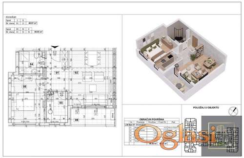 Dvosoban stan 51 m², Telep! Sa pdv-om!