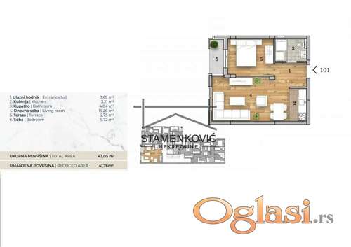 Liman V-Nov dvosoban stan ID#7040