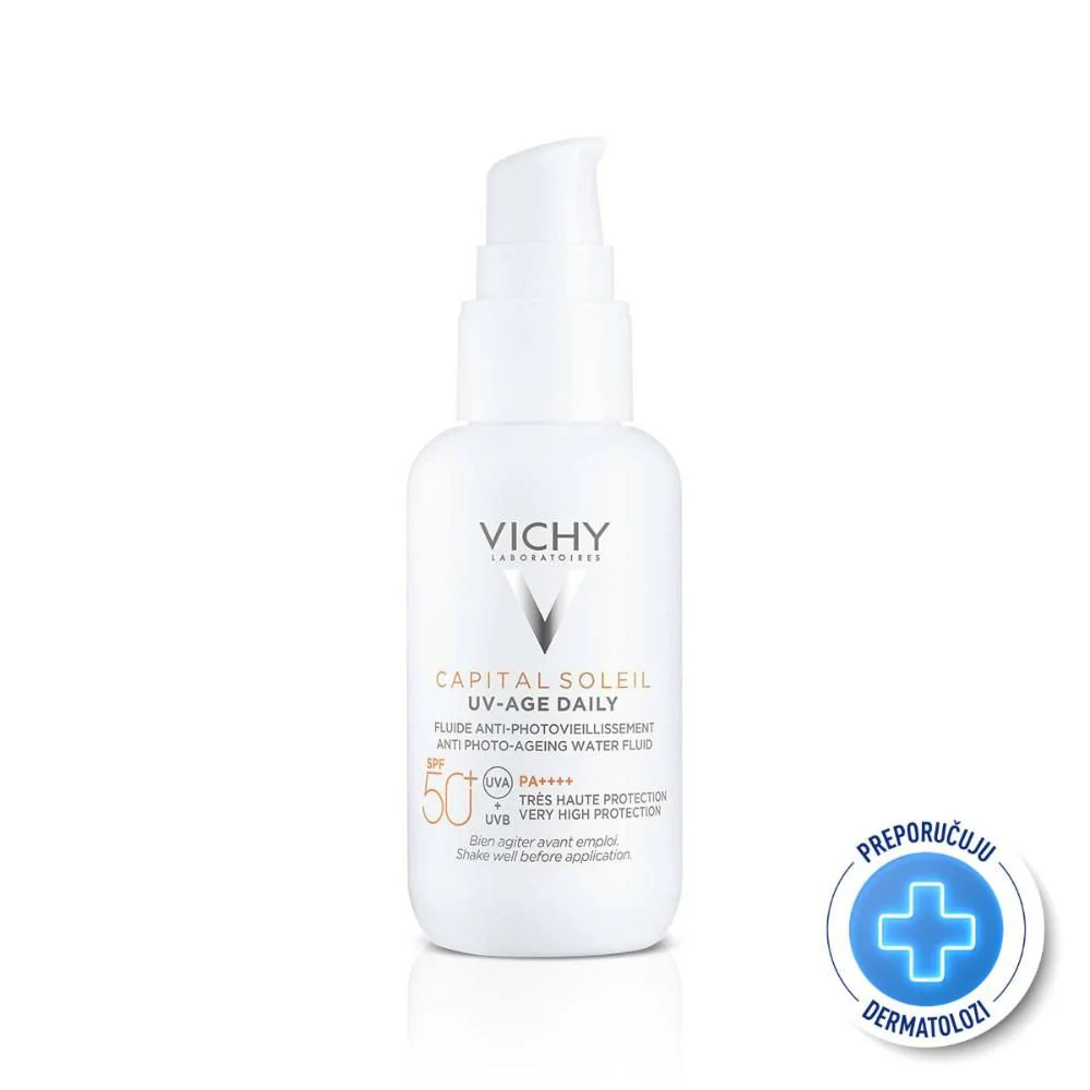 Vichy Capital Soleil UV Age Daily vodeni fluid za zaštitu od sunca protiv znakova starenja kože SPF50+, 40 ml