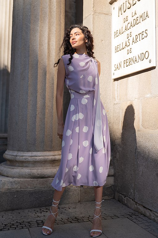 Orchid Lilac Midi Silk Dress