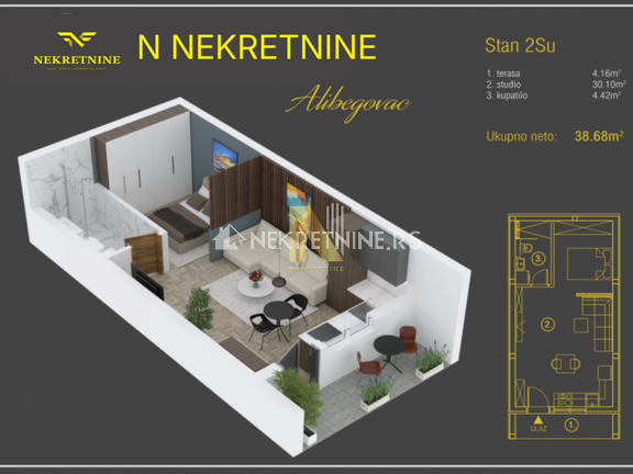 STUDIO APARTMAN u kompleksu - direktna prodaja (bez provizije)