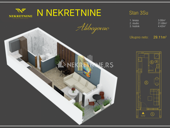 STUDIO APARTMAN u kompleksu - direktna prodaja (bez provizije)