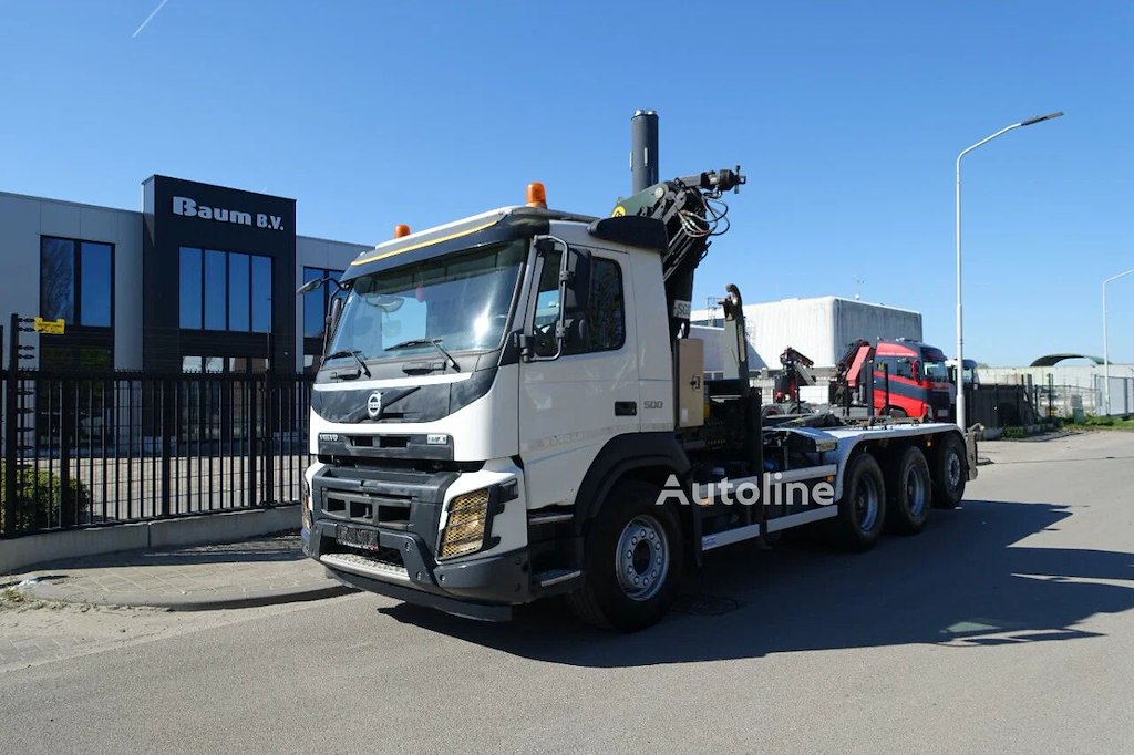 Volvo FMX 500 8X4 TRIDEM / HAAKSYSTEEM / PALFINGER PK 22002 KRAAN / 22 kamion rol kiper