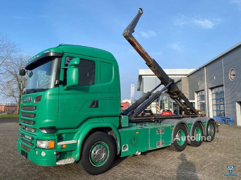 Scania R520 V8 / 8X4 / BIG AXLE / AJK HOOKLIFT 30TON / LIFT+LENKACHSE / kamion rol kiper