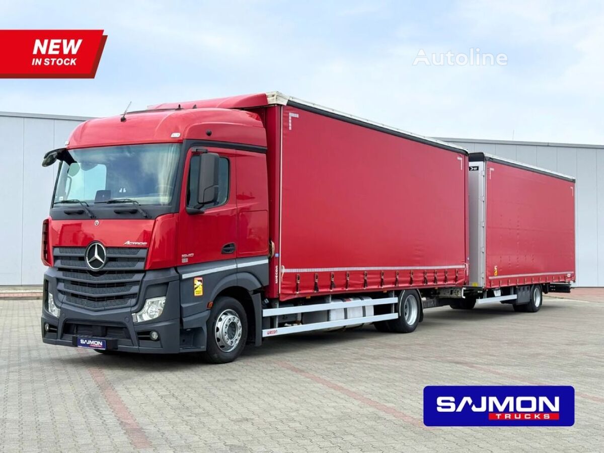 Mercedes-Benz ACTROS 1840 / ZESTAW TANDEM 120 M3 / 7,75 M + 7,75 M / SALON PL kamion sa klizna zavesa cerada + prikolica sa kliznom ceradom