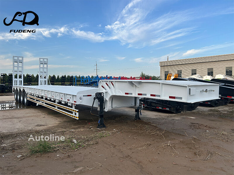 Nova Fudeng 4 Axle 100Ton Low Bed Semi Trailer for Mechanical Transport poluprikolica sa niskom platformom