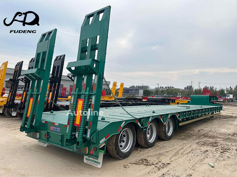 Nova Fudeng 60 Ton 3 Axle Lowbed Semi Trailer for Mechanical transport poluprikolica sa niskom platformom