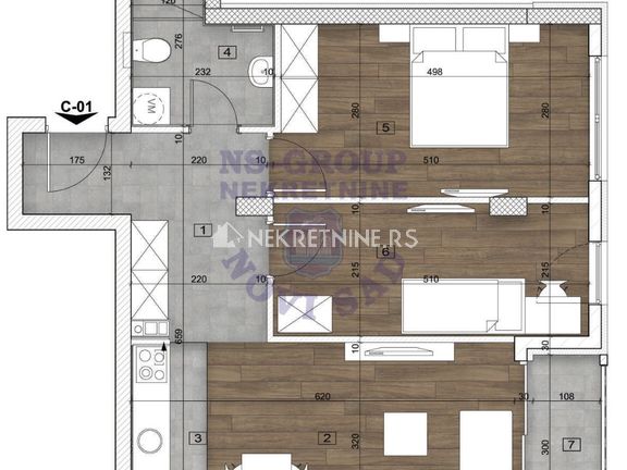 Trosoban stan u izgradnji 61m2