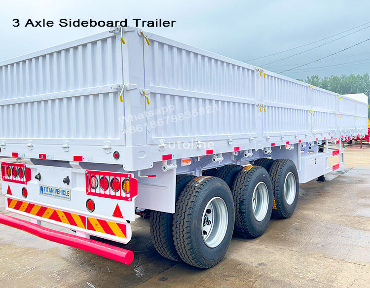 Nova Titan 3 Axle Sidewall Drop Side Trailer for Sale in Zimbabwe poluprikolica sa ravnom platformom