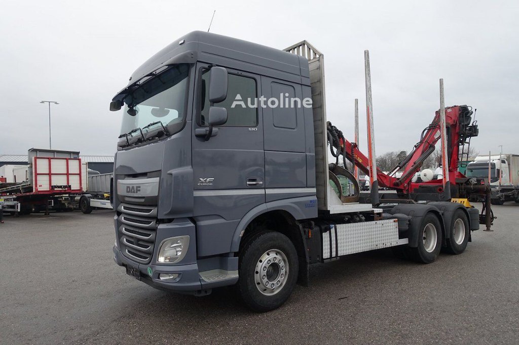 DAF XF 510 mit Penz Ladekran 15Z8.70 inkl. Holzgreifer 6x4 kamion za prevoz drva