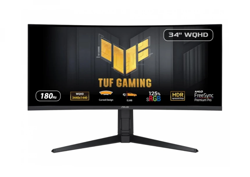 Monitor ASUS TUF VG34VQL3A 34"/VA,zakrivljen,21:9/3440x1440/180Hz/1ms GtG/HDMIx2,DPx2,USB/Gsync/crna