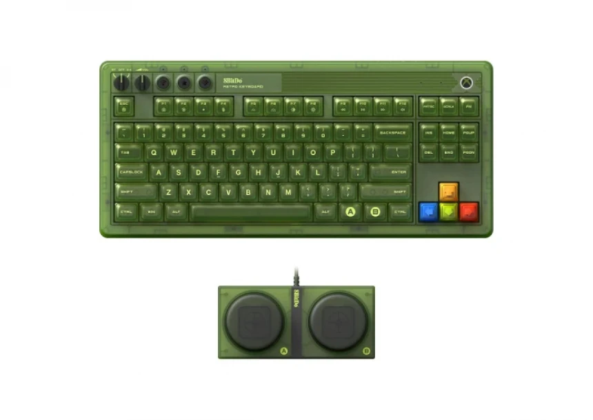 Bežična tastatura 8BitDo Retro 87/mehanička/RGB/XBOX Green + Dual Super Buttons