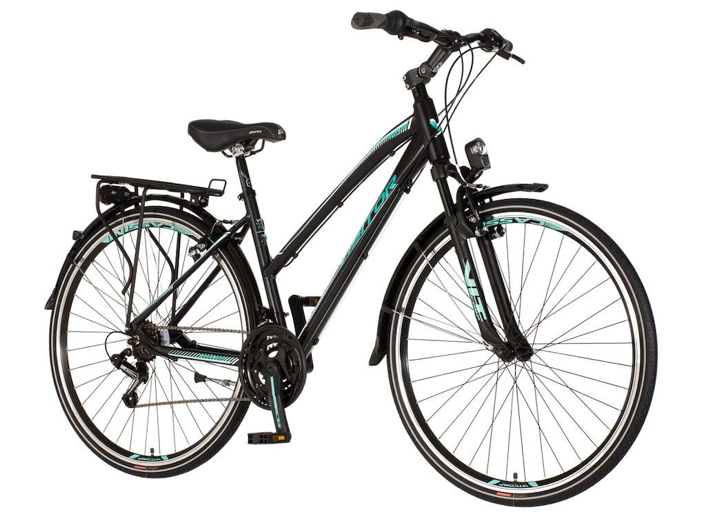 BICIKL TOUR VISITOR TERRA LADY 28" AMORTIZER ALU 18" V-BRAKE 18 BRZINA 155-178CM (S/M) CRNO TIRKIZ