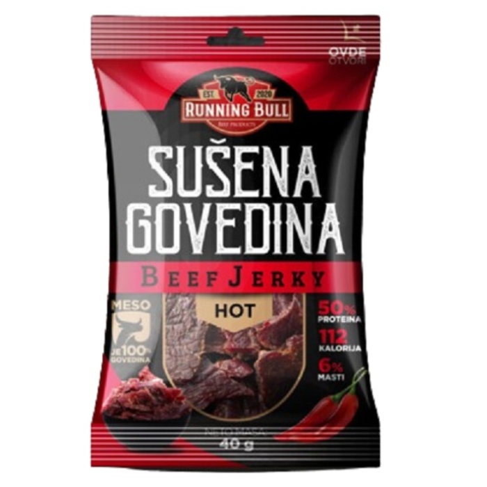 Running Bull Sušena govedina Beef Jerky Hot 40g
