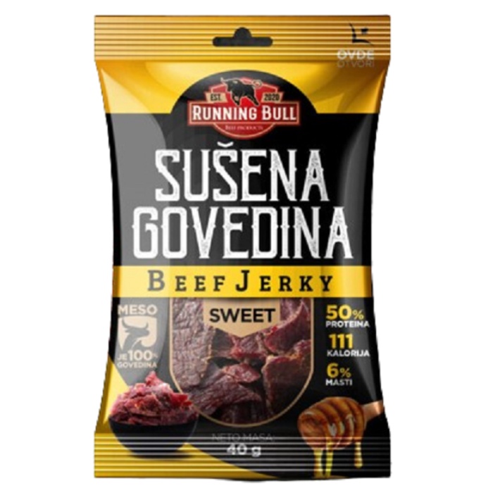 Running Bull Sušena govedina Beef Jerky sweet 40g
