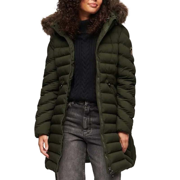 SUPERDRY JAKNA FUJI FAUX FUR HOOD MID LENGTH ZA ŽENE