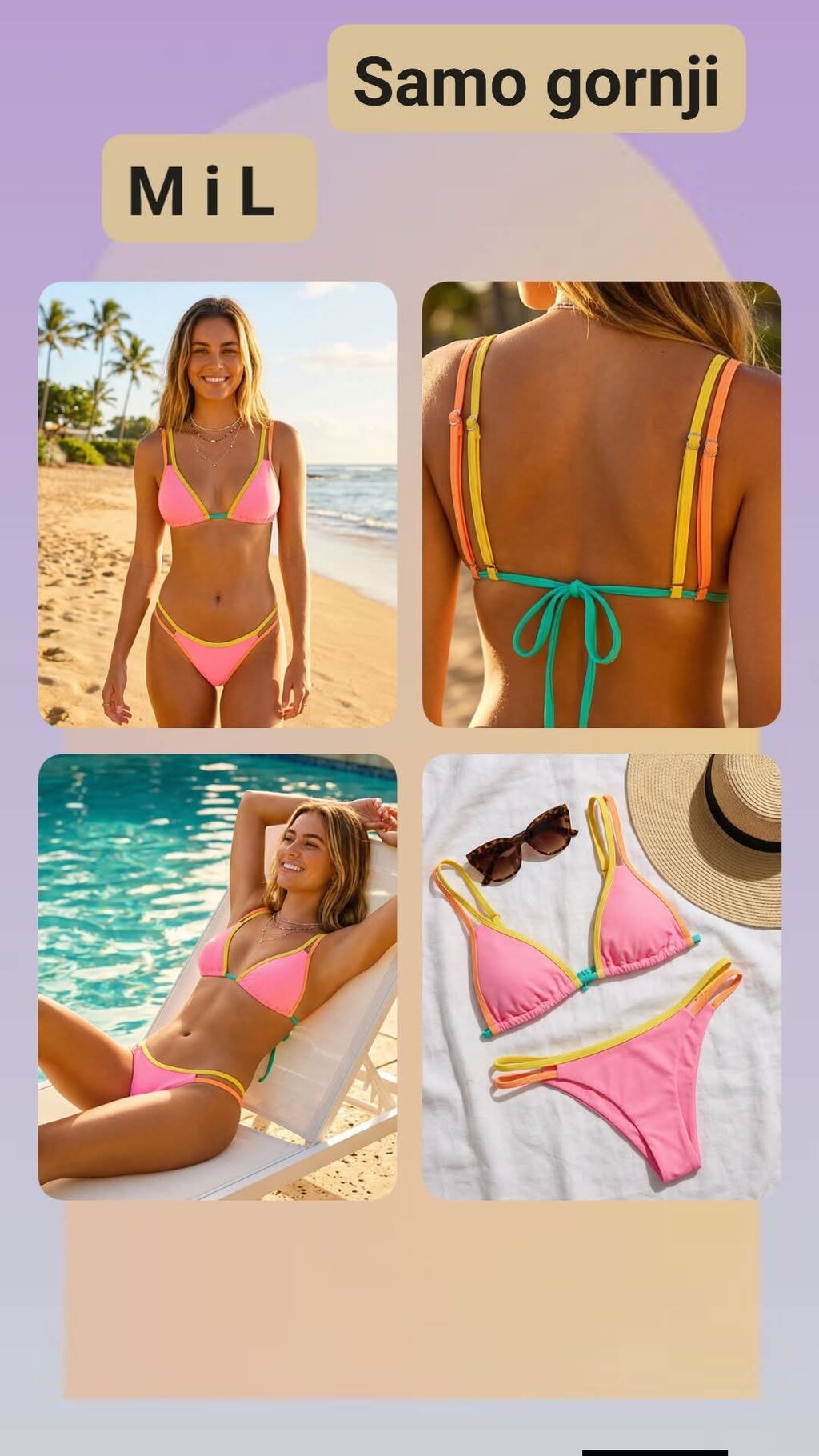 Bikini – samo gornji deo - Model: trouglasti bikini top sa duplim