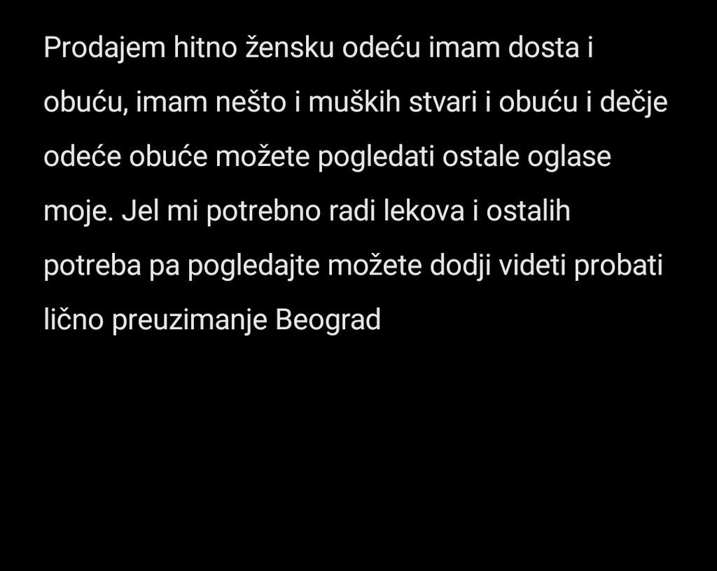 Ženska garderoba i obuća + ponešto muške i dečje odeće/obuće