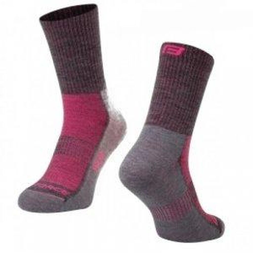 ČARAPE FORCE POLAR, SIVO-PINK S-M/36-41(MERINO) | duže biciklističke