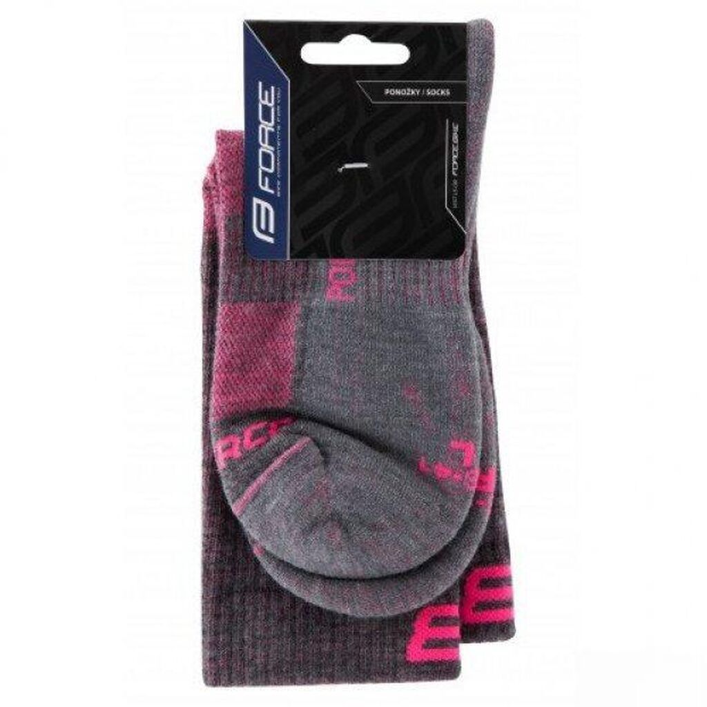 ČARAPE FORCE POLAR, SIVO-PINK L-XL/42-47(MERINO) | duže