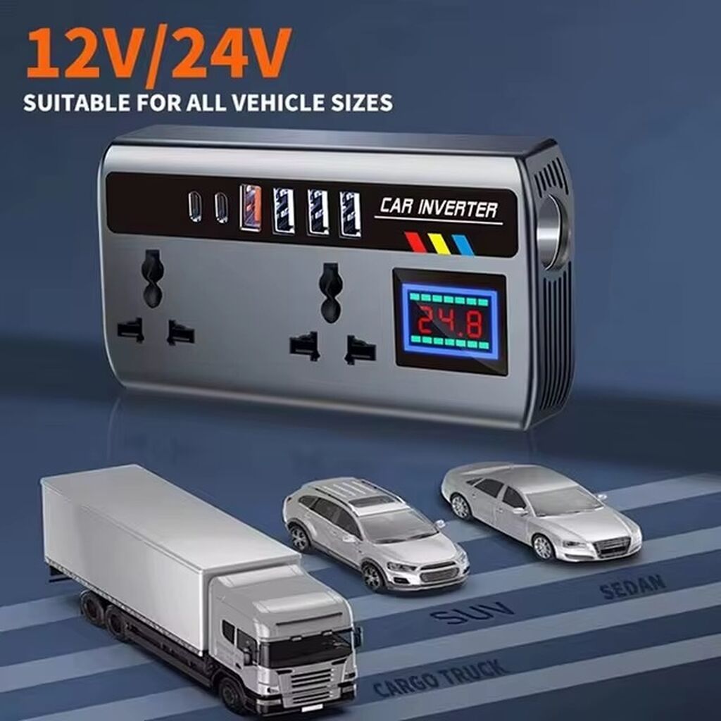 Auto pretvarač napona 12V/24V – univerzalni za sva vozila (sedan, SUV