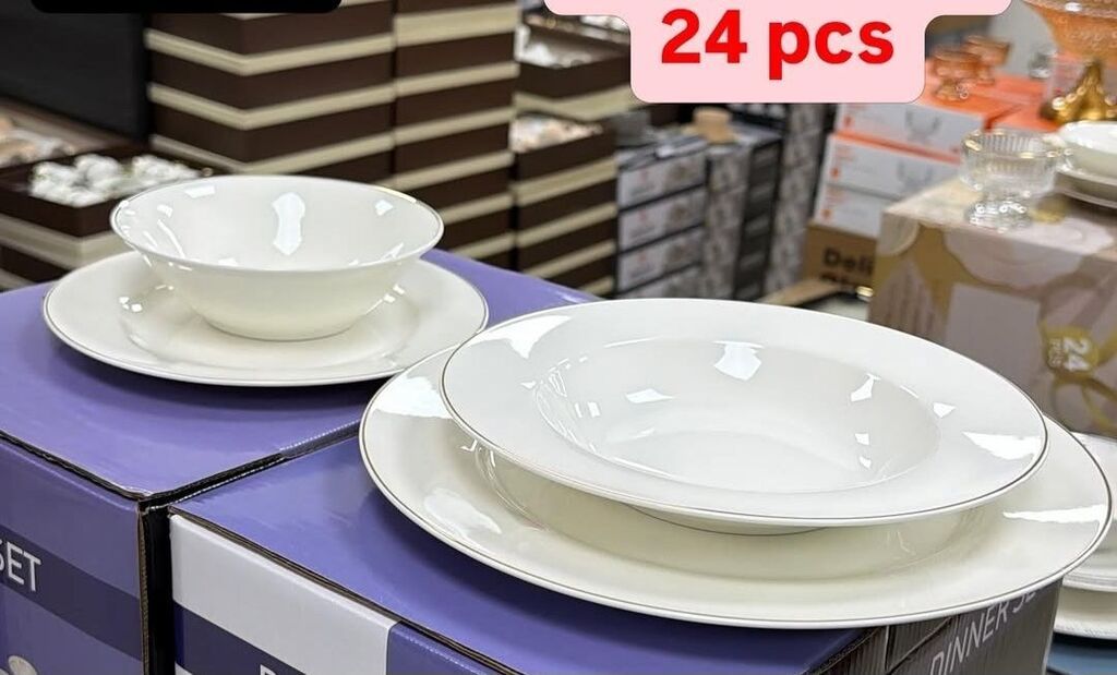 Set tanjira za 6 osoba – 24 dela Elegantni beli servis jednostavnog